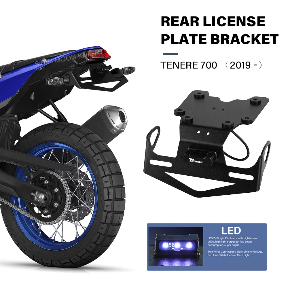 Motorcycle-LED-Rear-License-Plate-Holder-Bracket-For-Yamaha-Tenere-700 ...