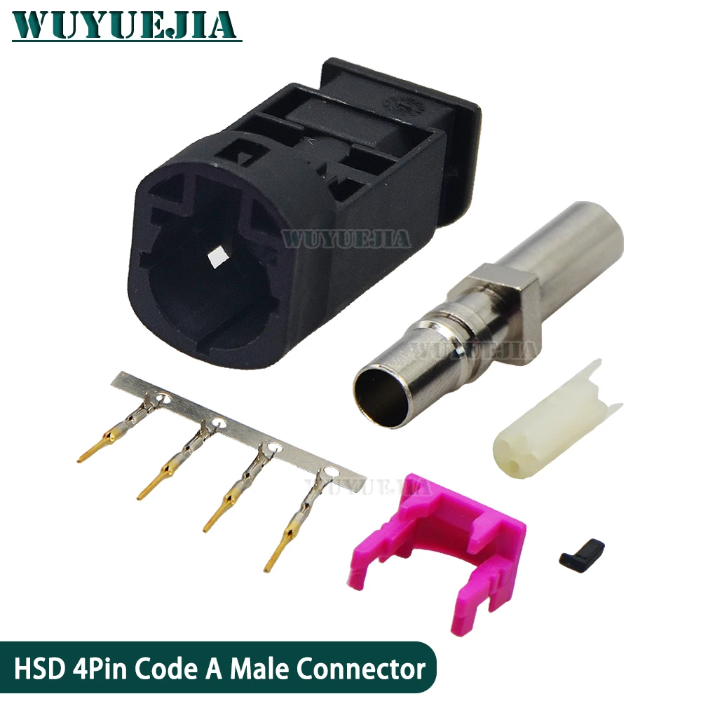 Black-Core-A-HSD-Cable-Fakra-4-Pin-Male-Connector-Straight-Car ...