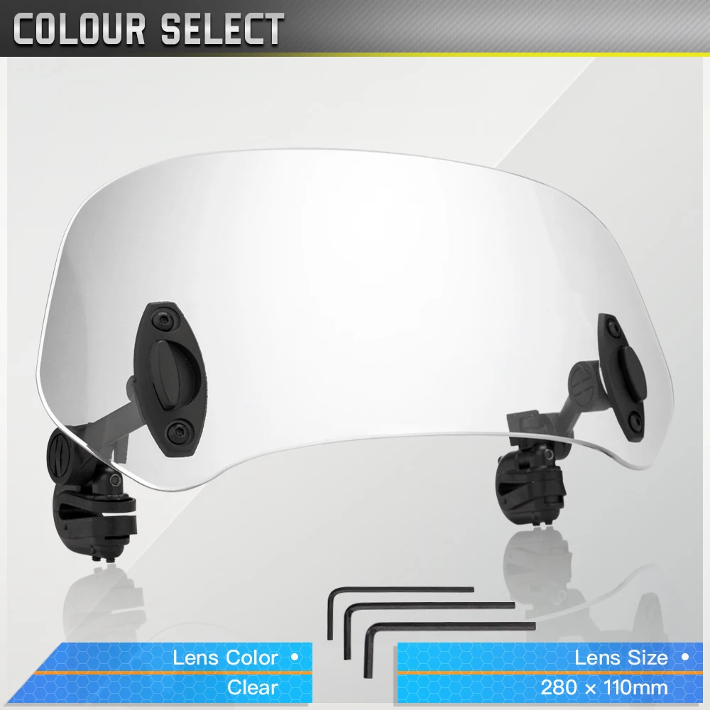 Motorcycle-windshield-Extender-universal-adjustable-clip-on-windshield ...