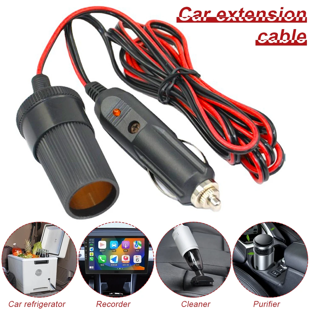 2M-5M-Car-Cigarette-Lighter-Extension-Cable-12-24V-10A-Car-Socket-Power ...