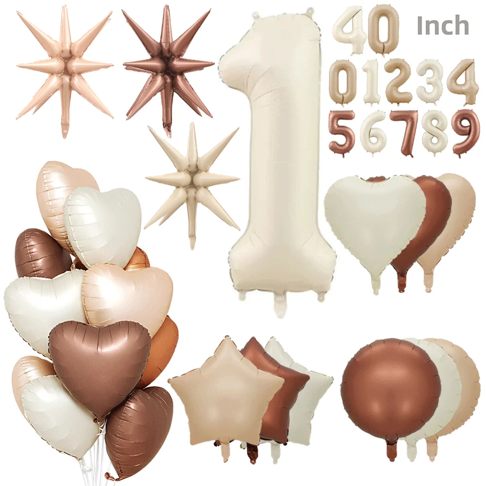 18-40Inch-Cream-Big-Number-Balloon-Love-Foil-Helium-Balloons-Birthday ...