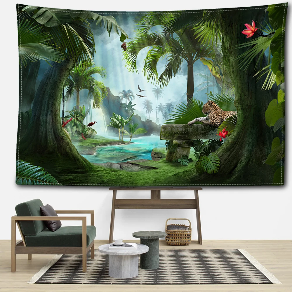 Tropical-Rainforest-Leopard-Tape-aria-Pendurado-na-Parede-Bo-mio ...