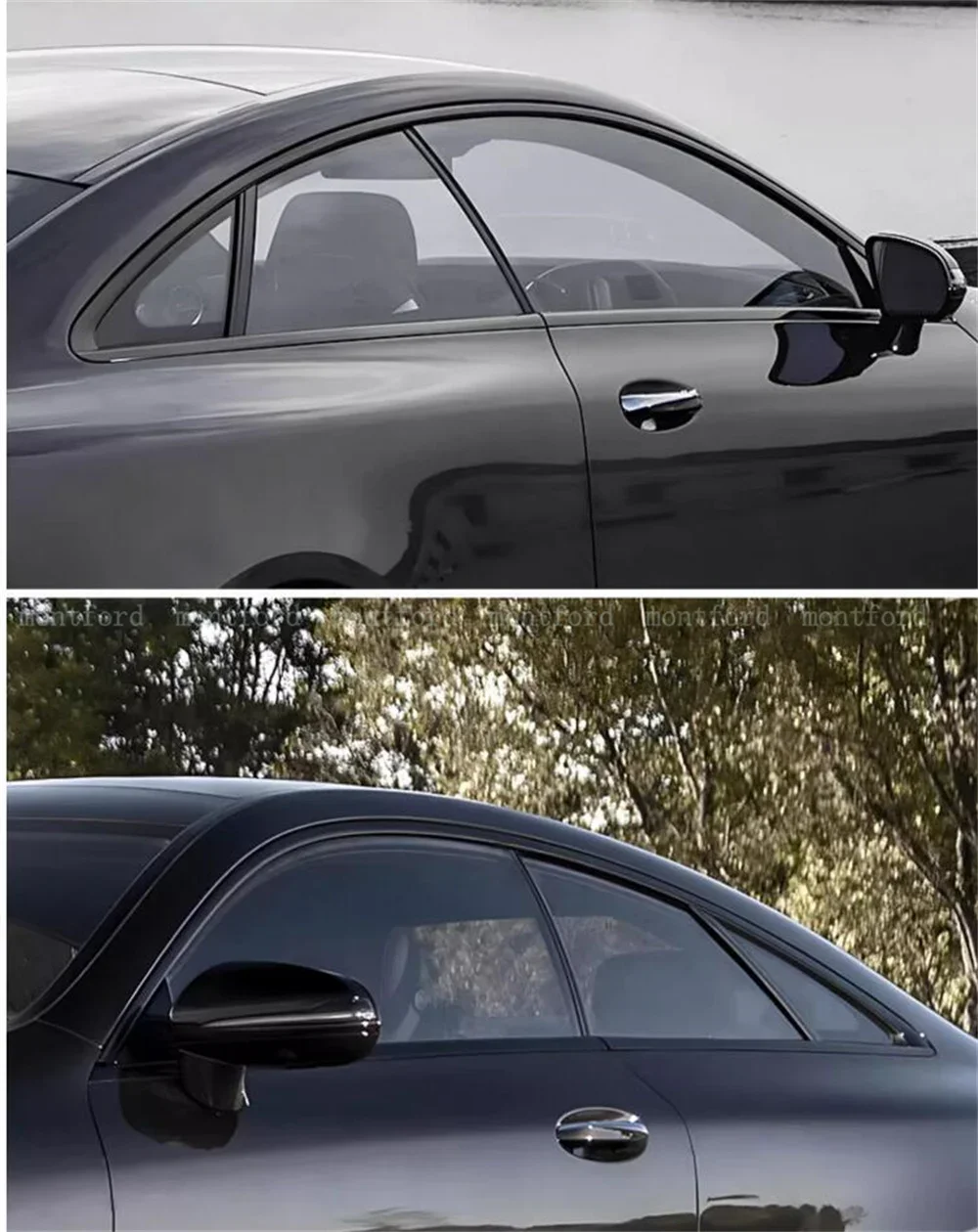 Car-Styling-black-Window-Sequins-Decoration-Cover-Trim-For-Mercedes ...