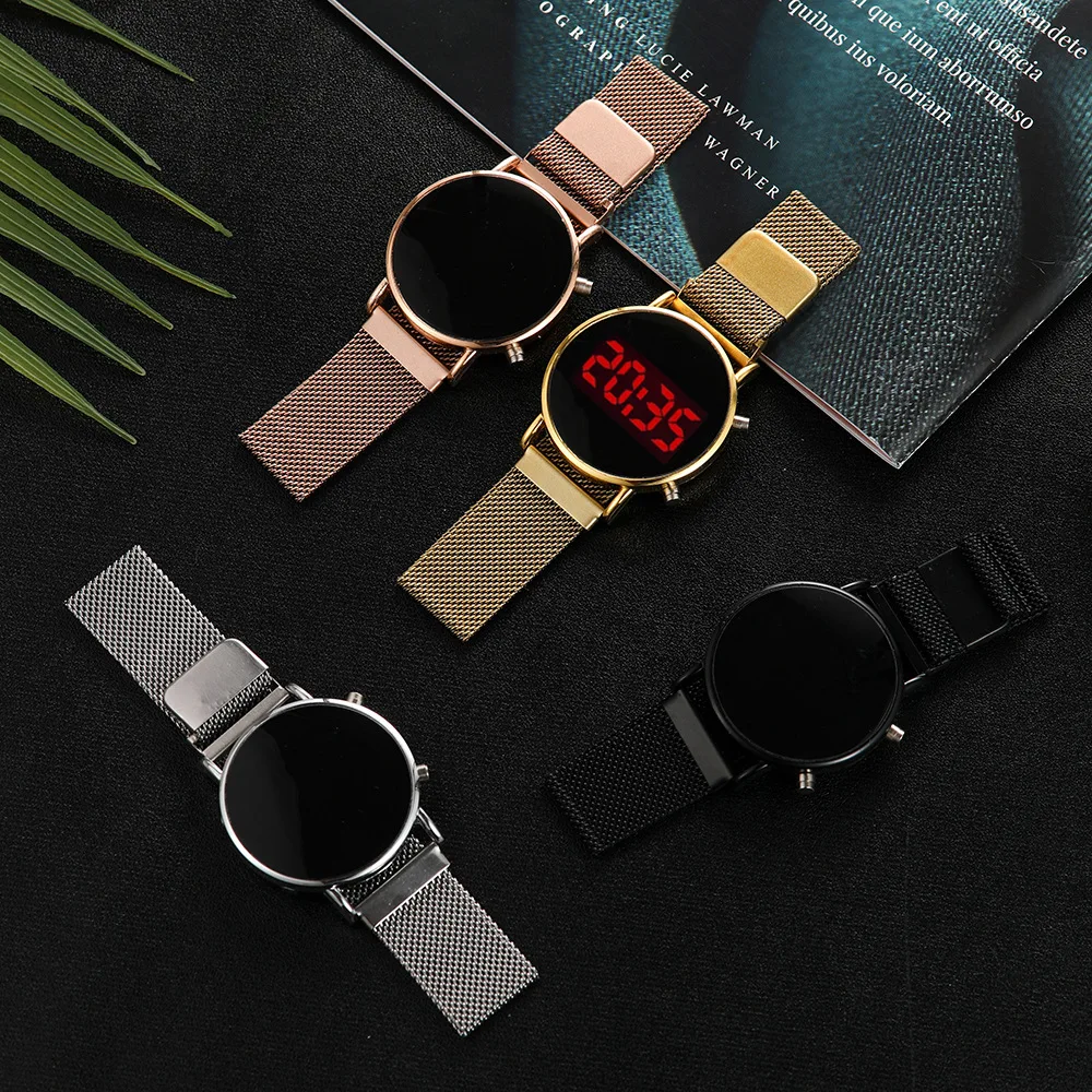 Fashion-Luxury-Rose-Gold-Digital-Red-LED-Dial-Watches-For-Women-Gift ...