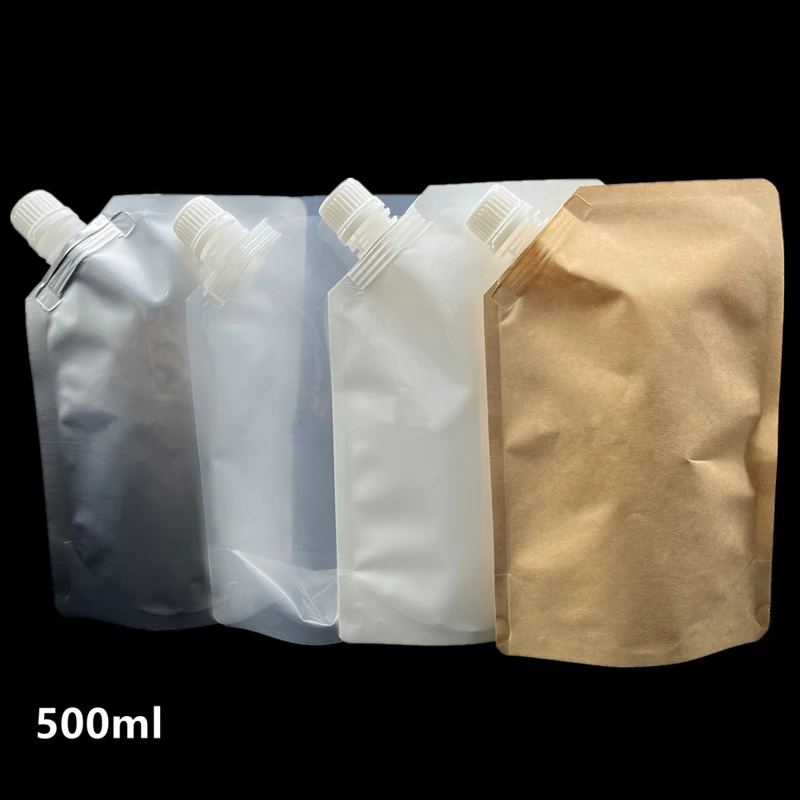 100pcs 500ml Standing Up Liquid Packing Bag - Aluminium Foil Food Grade ...