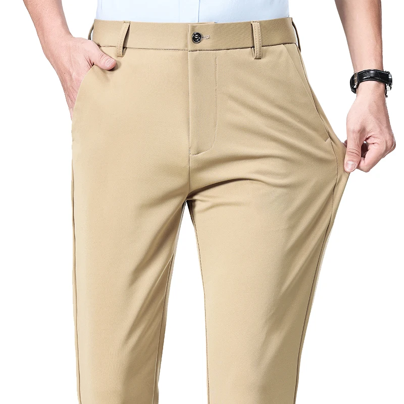 Spring-Summer-Mens-Stretch-Casual-Pants-Classic-Business-Work-Pants ...