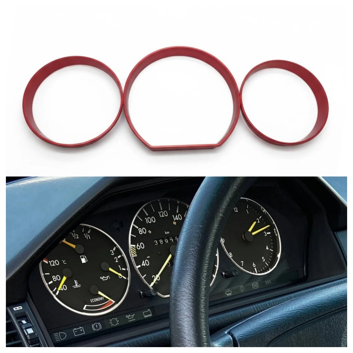 Red Speedometer Gauge Dial Ring Dashboard Surround Meter Frame For ...