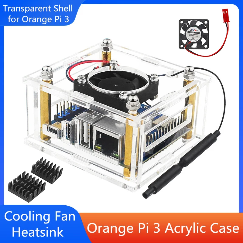 Orange-Pi-Zero3-Acrylic-Case-Optional-Cooling-Fan-Heatsink-Active ...