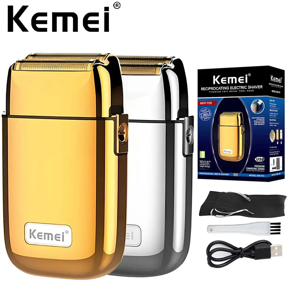 Kemei-KM-TX1-Factory-Direct-Full-Metal-Electric-Shaver-Reciprocating-Twin-Blade-Double-Head-USB ...