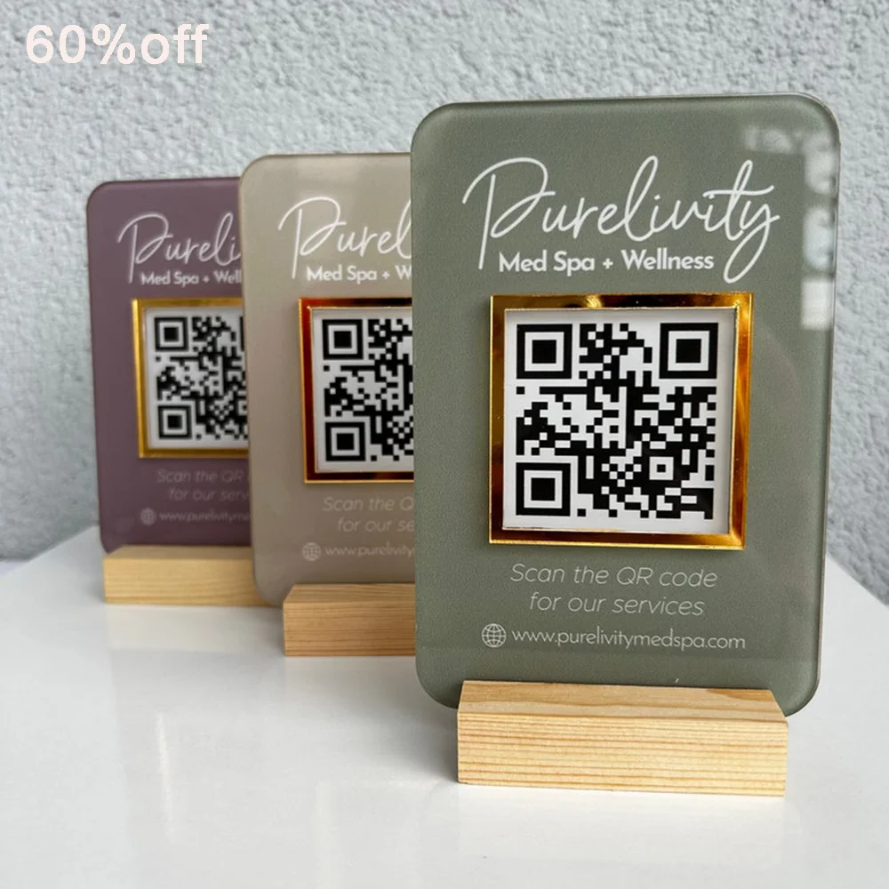 Mini QR Code Acrylic Logo Your Exclusive Acrylic QR Code Plate Social ...