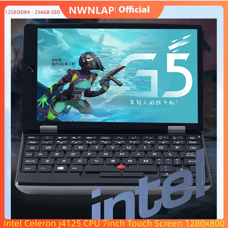 7 inch Mini Laptop Intel Celeron J4125 12G RAM 256GB SSD With Touch ...
