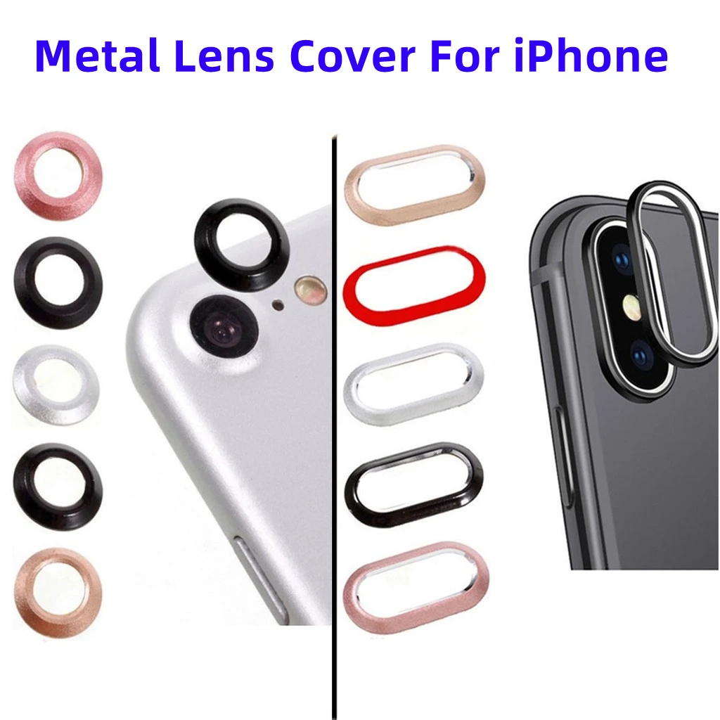 Camera Lens Metal & Tempered Glass for iPhone XR X iPhone 8 7 Plus ...