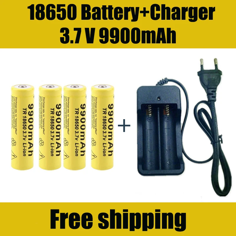 Batería recargable de iones de litio para linterna, 18650 V, 3,7, 18650 mAh de capacidad ...