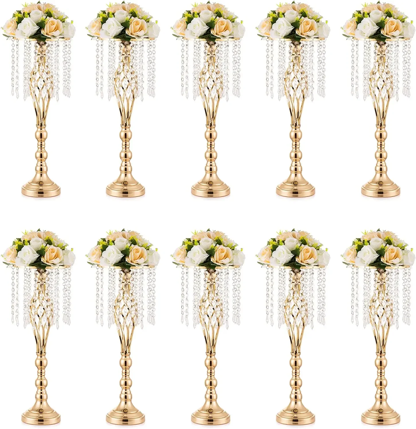 10 Pcs Gold Vase for Wedding Centerpieces Table Decorations with ...