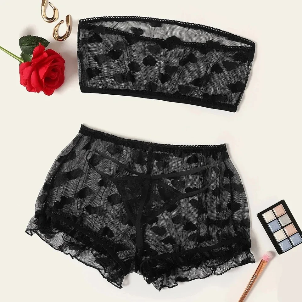 Conjunto de sujetador sin tirantes para mujer ropa interior ntima de