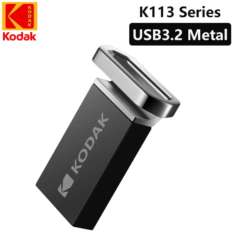 Kodak-Metal Mini Key Pen Drive, Original K113, USB 3.2, 32GB, 64GB, 128GB, alta velocidade, 140 ...