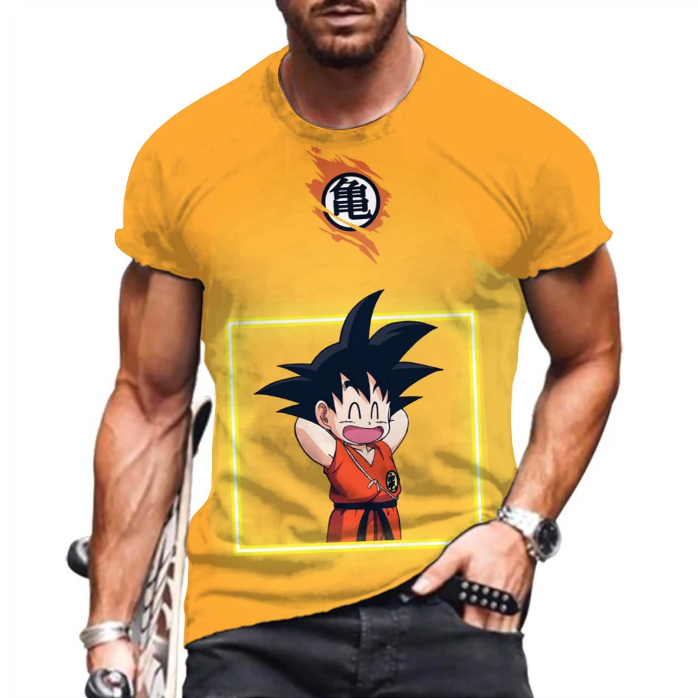 Anime-Men-s-T-shirt-Goku-Essentials-Dragon-Ball-Z-Oversized-Hip-Hop ...