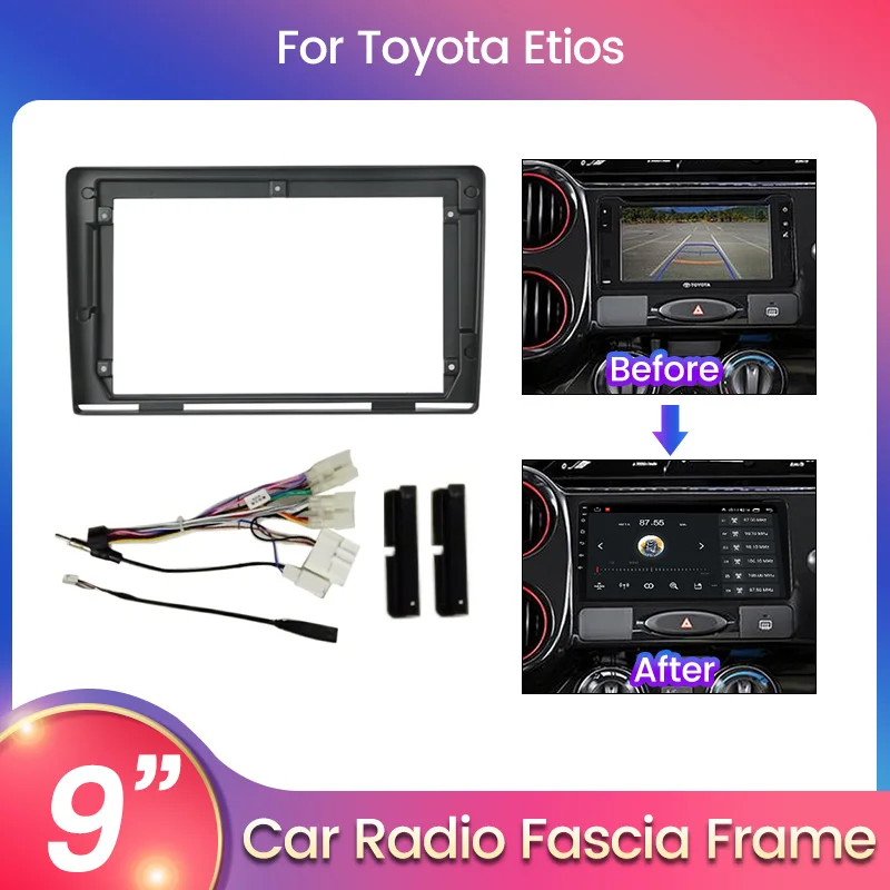 For 9inch Host Unit Android 2din Car Radio Fascia Frame For Toyota ...