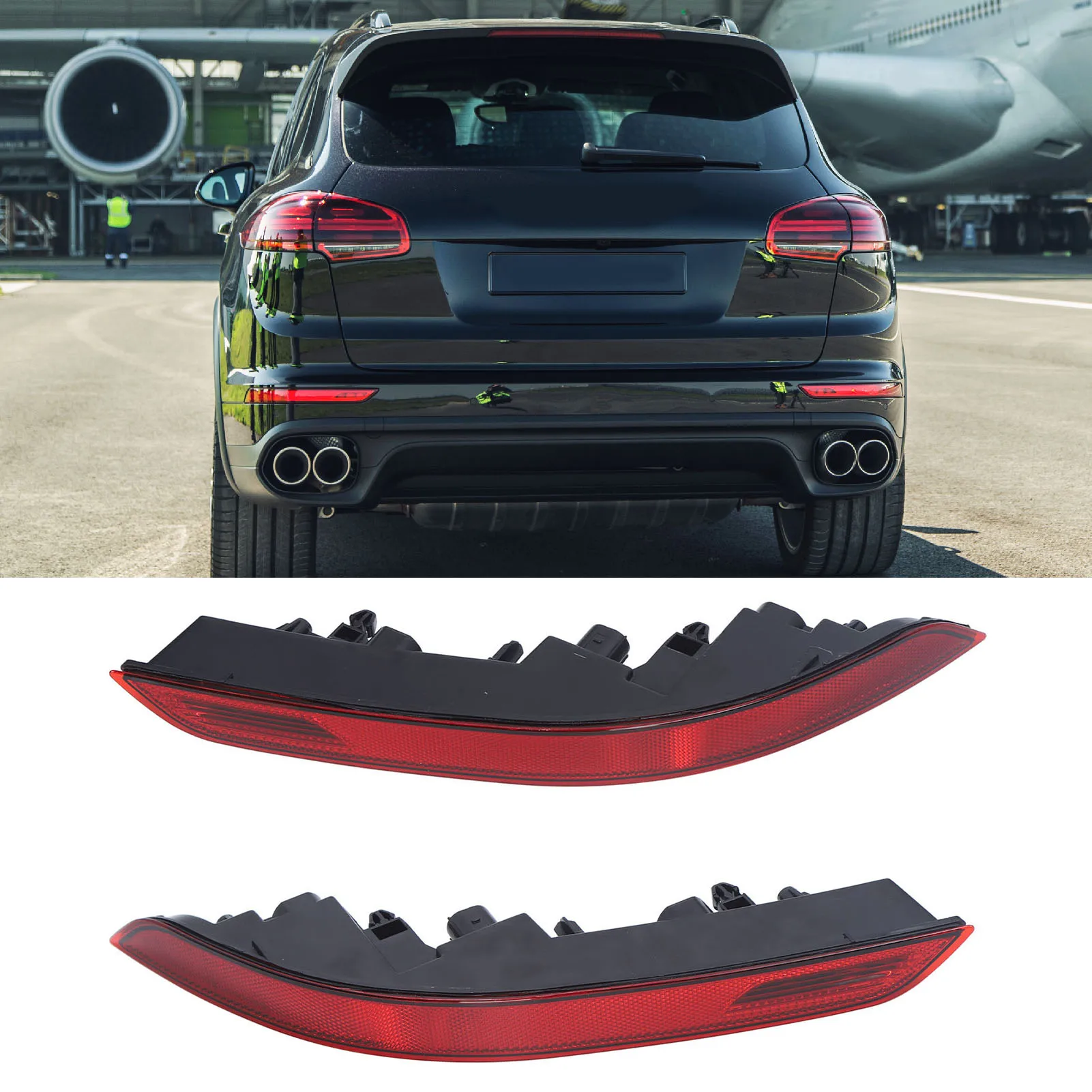 Rear Bumper Reflector Lights Tail Lower Fog Light Lamps for Porsche ...