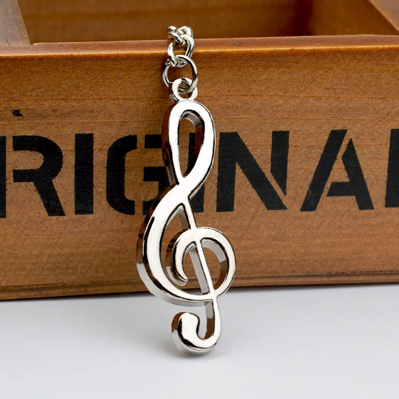 Key-Chain-Key-Ring-Silver-Color-Plated-Musical-Note-Keychain-For-Car ...