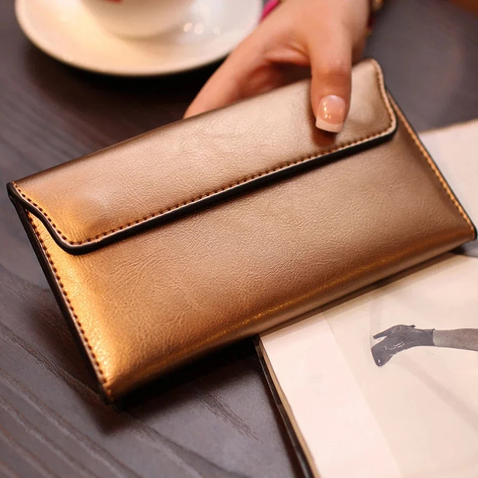 Genuine-Leather-Wallet-Women-Fashion-Money-Bag-with-Magnetic-Buckle ...