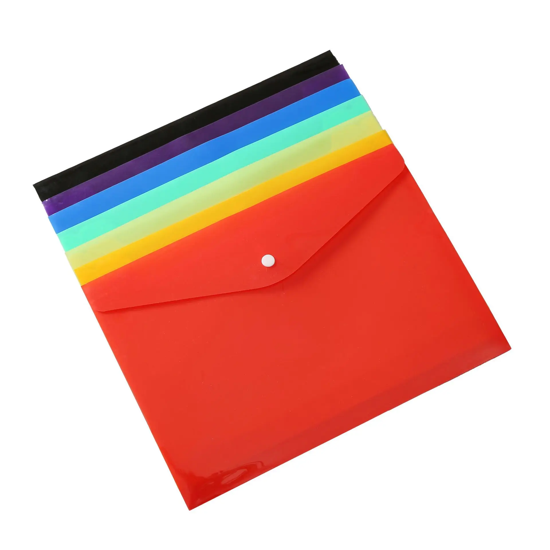 A4 transparent snap file bag student color folder pp plastic office ...