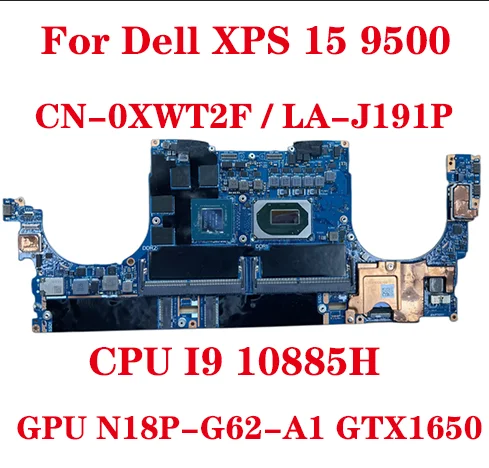 For Dell XPS 15 9500 Laptop Motherboard CN-0XWT2F 0XWT2F XWT2F LA-J191P ...