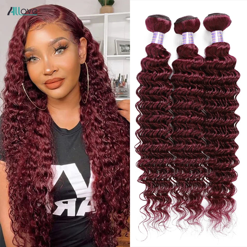 Allove-99J-Burgundy-Deep-Wave-Bundles-30-Inch-Brazilian-Red-Hair ...