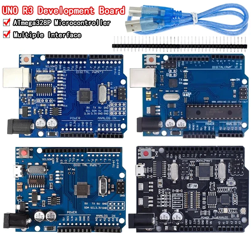 1Set UNO R3 Official Box ATMEGA16U2 / UNO+WiFi R3 MEGA328P Chip CH340G For Arduino UNO R3 ...