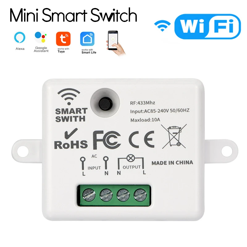 Aubess Wifi Mini Smart Switch Tuya Rf/ Rf433 + Wifi Switch Module ...