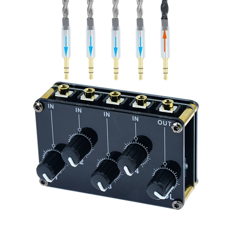 Mix-4-Way-1-8-inch-in-1-Out-Stereo-Passive-Mixer-Headphone-Sound-Audio ...