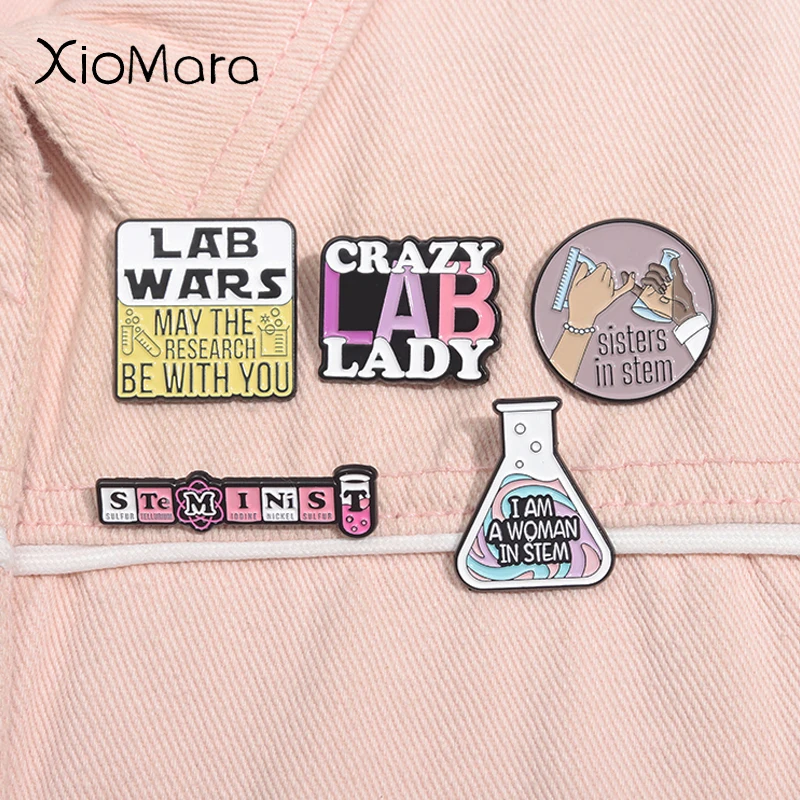 Crazy-Lab-Lady-Enamel-Pin-Custom-Lab-Wars-May-The-Research-Be-With-You ...