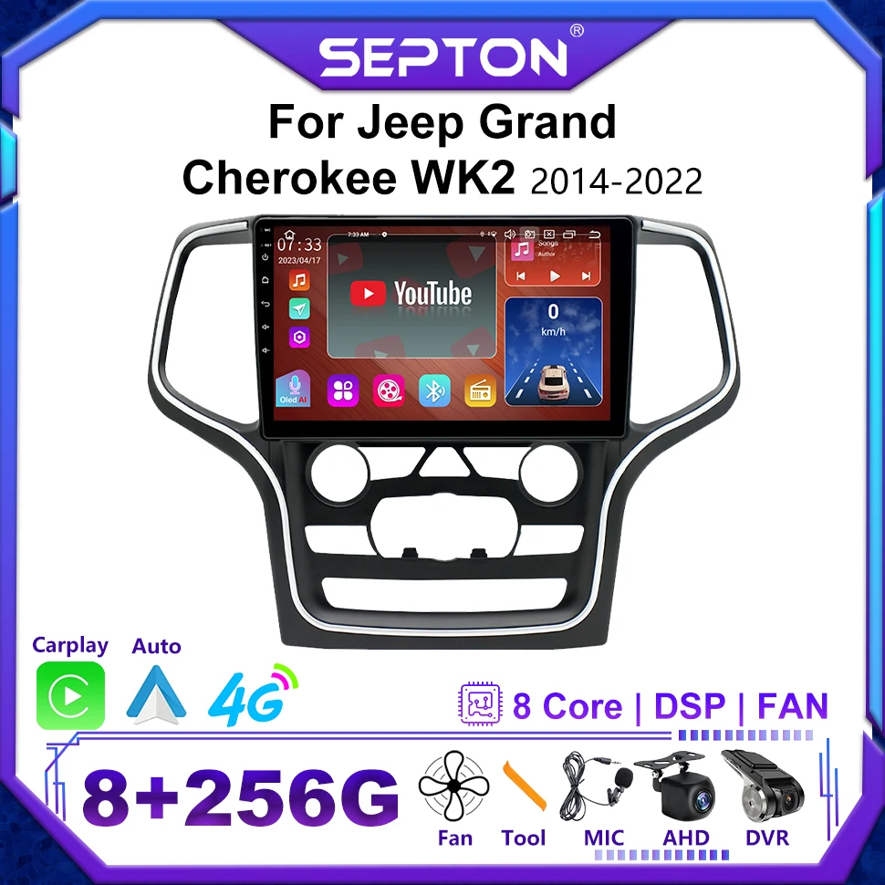 SEPTON-2Din-Car-Stereo-Radio-For-JEEP-Grand-Cherokee-WK2-2014-2022 ...