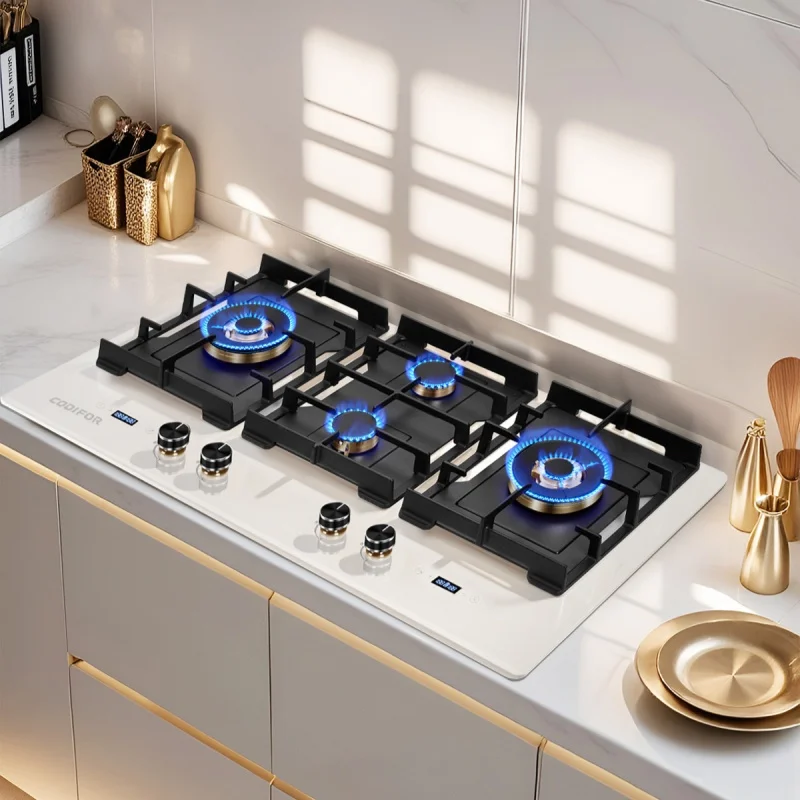 European 4 Burner Gas Cooker 5.0kw Fierce Firepower Built-in Gas Stove ...