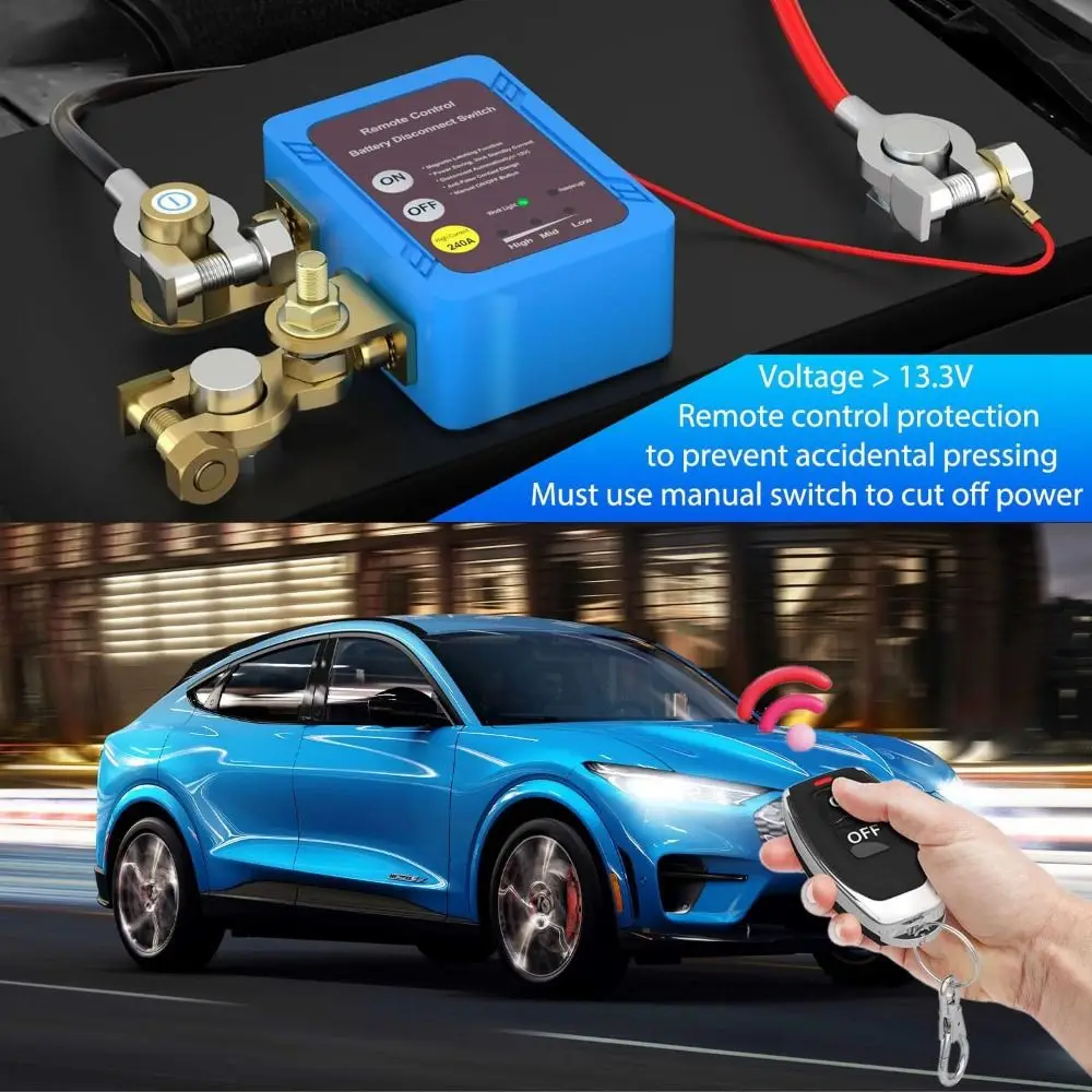 12V 240A Car Battery Disconnect Switch Quick Cut-off Remote Control ...