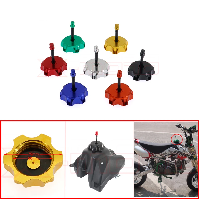 Universal 50mm CNC Aluminum Racing Gas Fuel Tank Cap With Vent Cap For ...