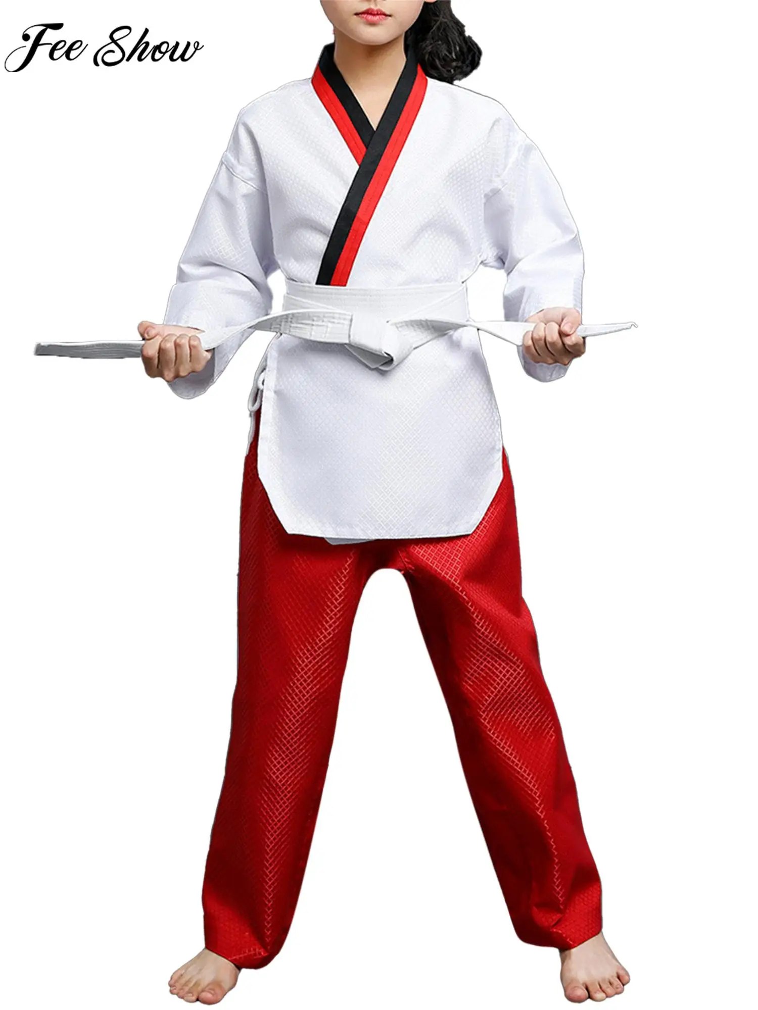 Child-Girls-Taekwondo-Uniform-Sets-Korean-Boxing-Training-Competition ...
