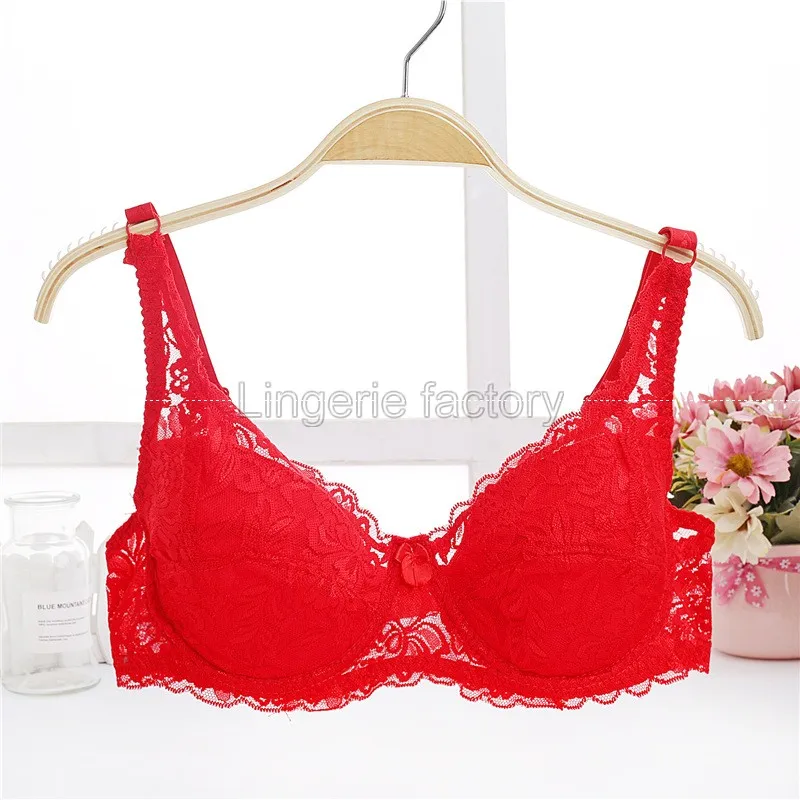 Thin Cup underwear small bra plus size wire adjustable lace Women's bra ...