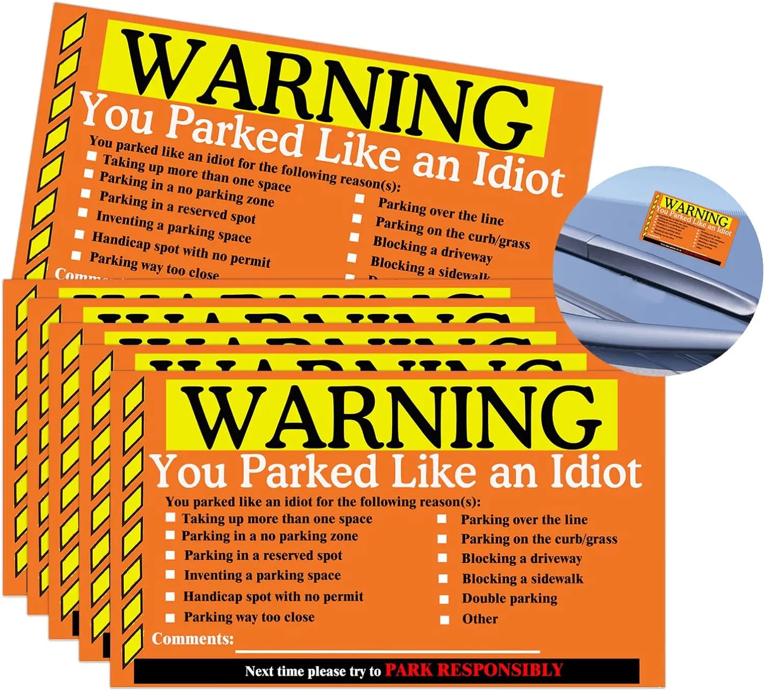 150-Pcs-You-Parked-Like-an-Idiot-Business-Sticker-3-5-2Inches-Multi ...