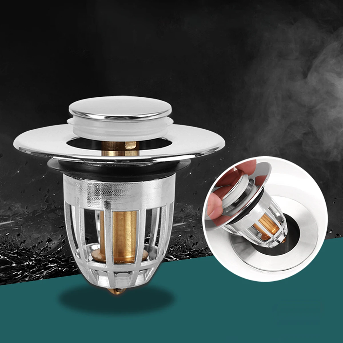 Press-Bounce-Basin-Pop-up-Drain-Filter-Bathroom-Shower-Sink-Filter-Plug ...