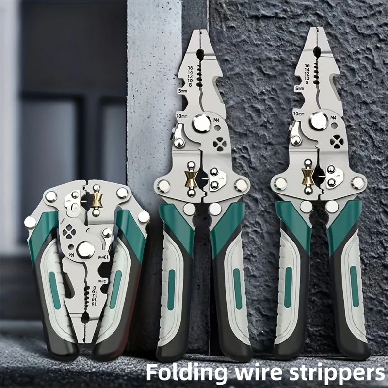 Foldable Multi Function Wire Stripper Crimper Cutter Electrician Pliers ...