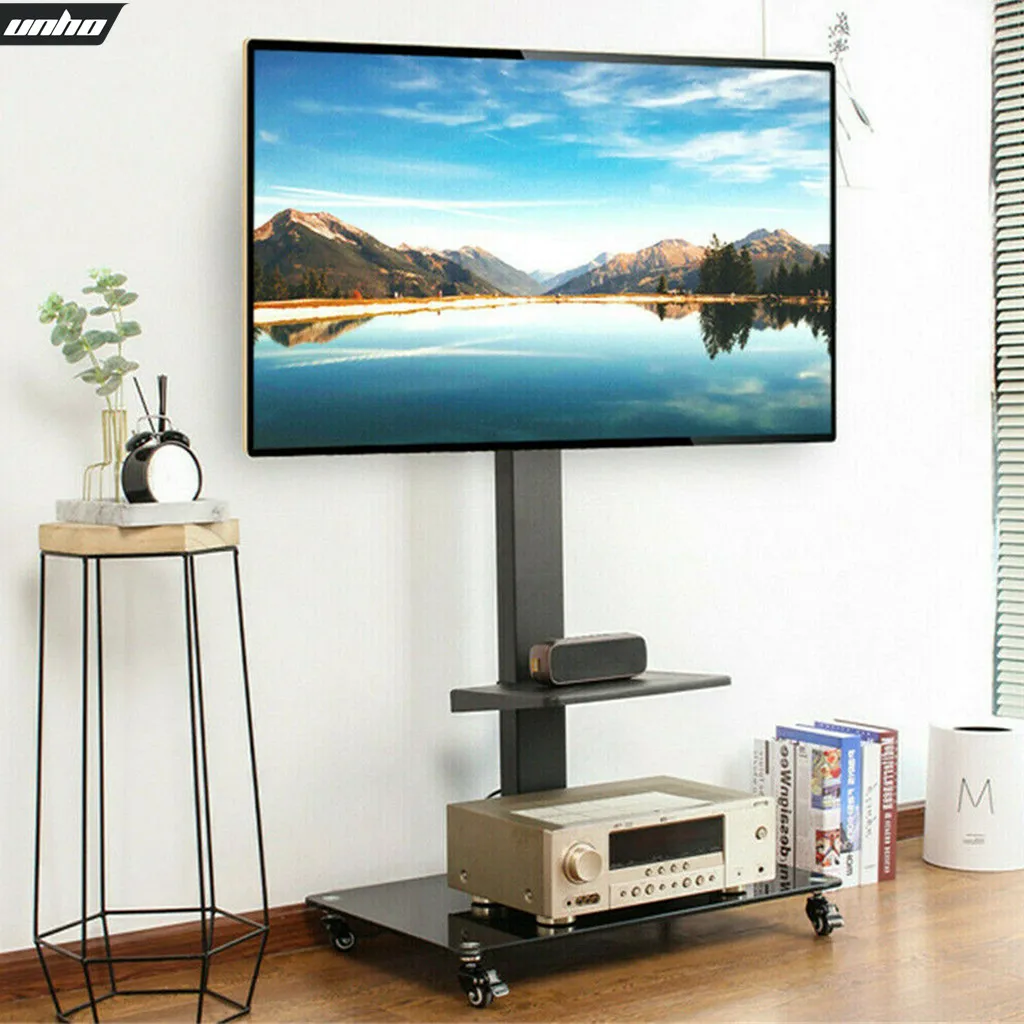 Tilting-Height-Adjustable-TV-Floor-Stand-Mount-Display-Trolley-with ...