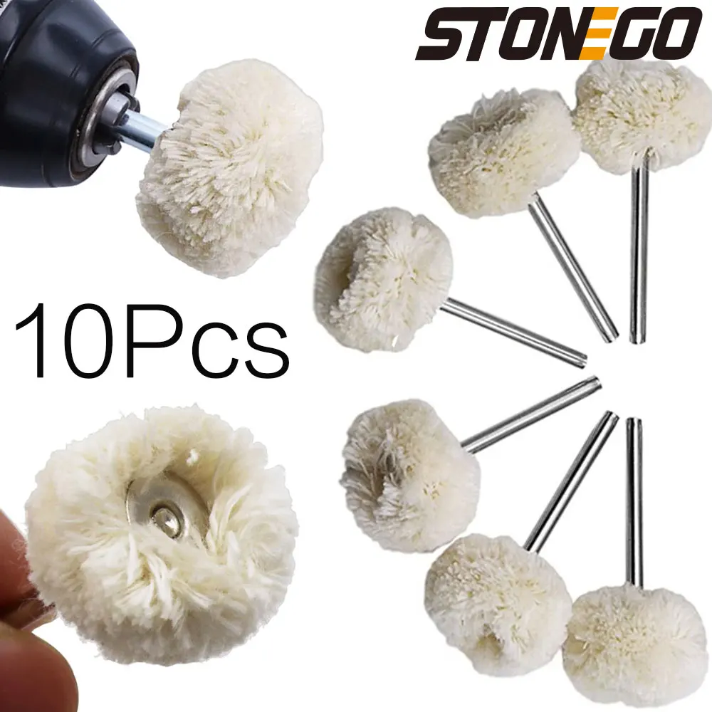 STONEGO-10PCS-handle-wool-wheel-amber-polished-wool-wheel-with-handle ...