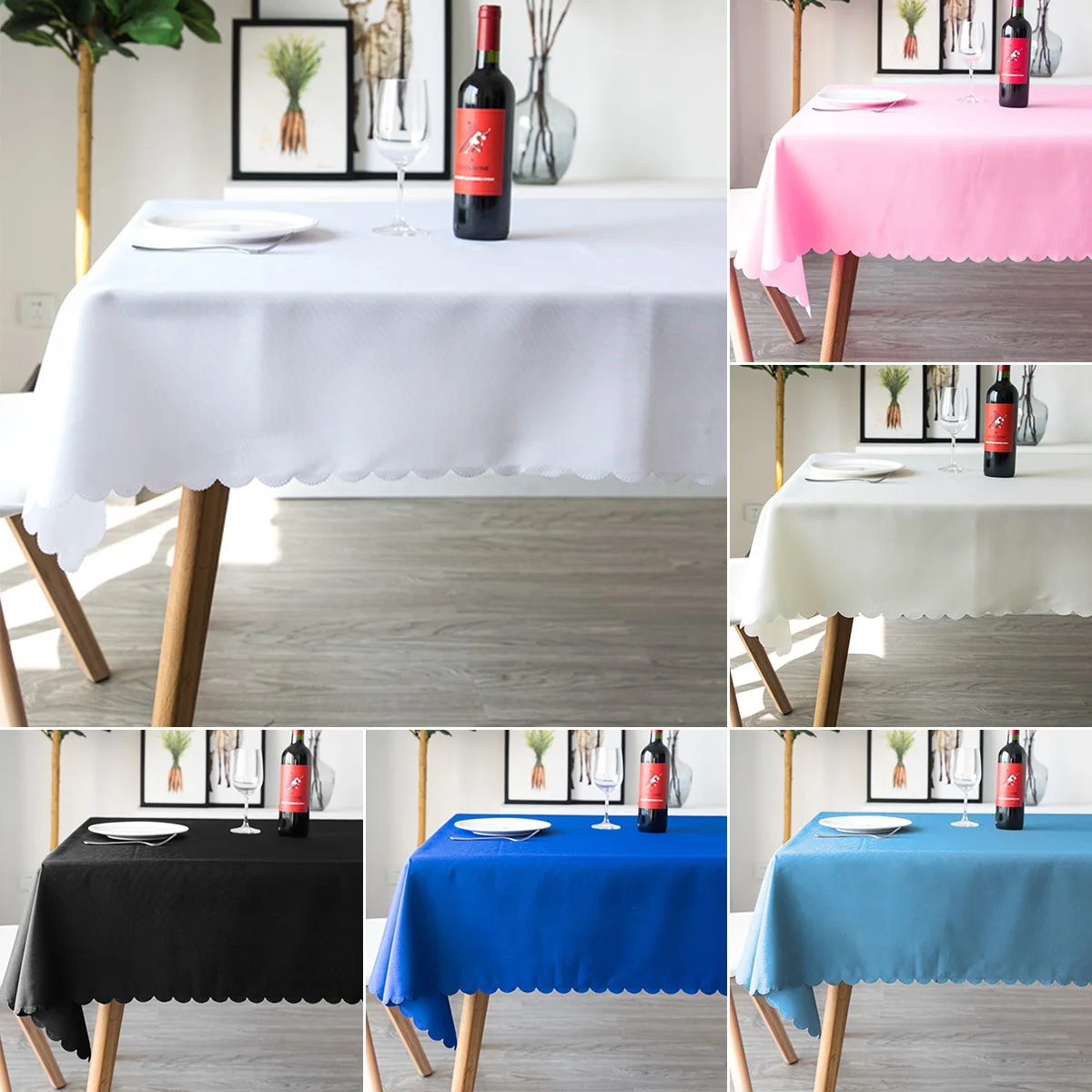 Rectangular-Dining-Table-Cloth-Polyester-Coffee-Table-Tablecloth-Solid ...