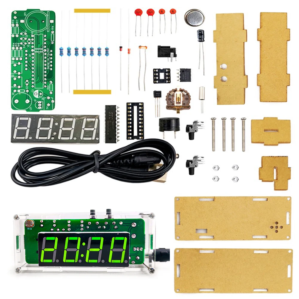 DIY-Kits-Electronic-Clock-LED-Display-C51-Microcontroller-Kit-Digital ...