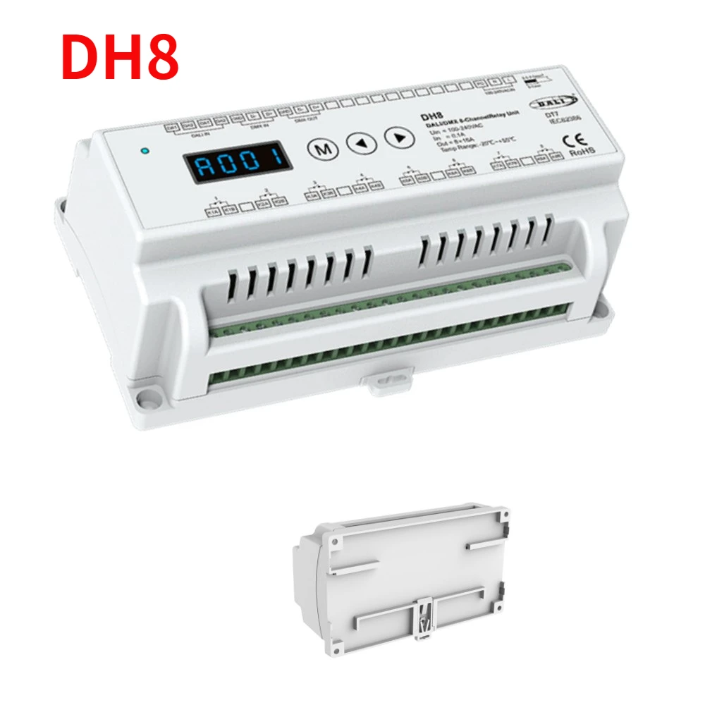 NEW 100-240VDC DALI / DMX RDM 8-Channel Relay Unit Controller 8CH*16A ...