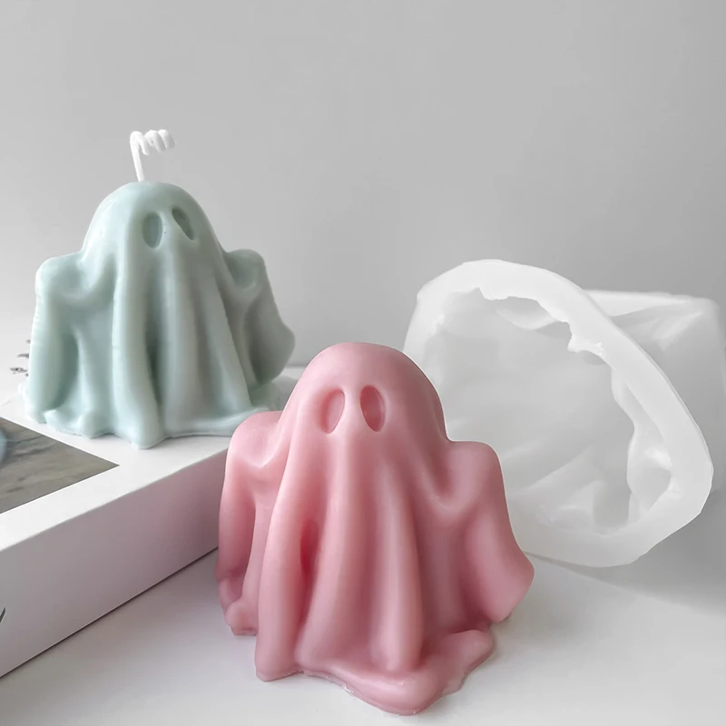 DIY Halloween Ghost Candle Silicone Mold Aromatherapy Candle Plaster ...