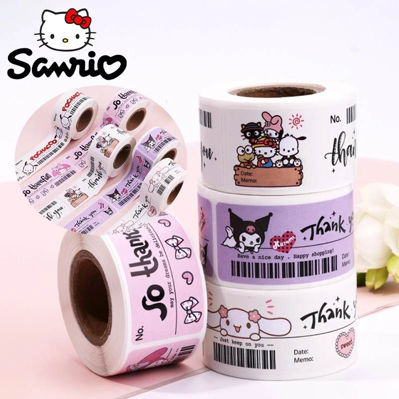 120PCS-roll-Sanrio-Kurom-Cinnamoroll-Stickers-Roll-Notebook-Cartoon ...