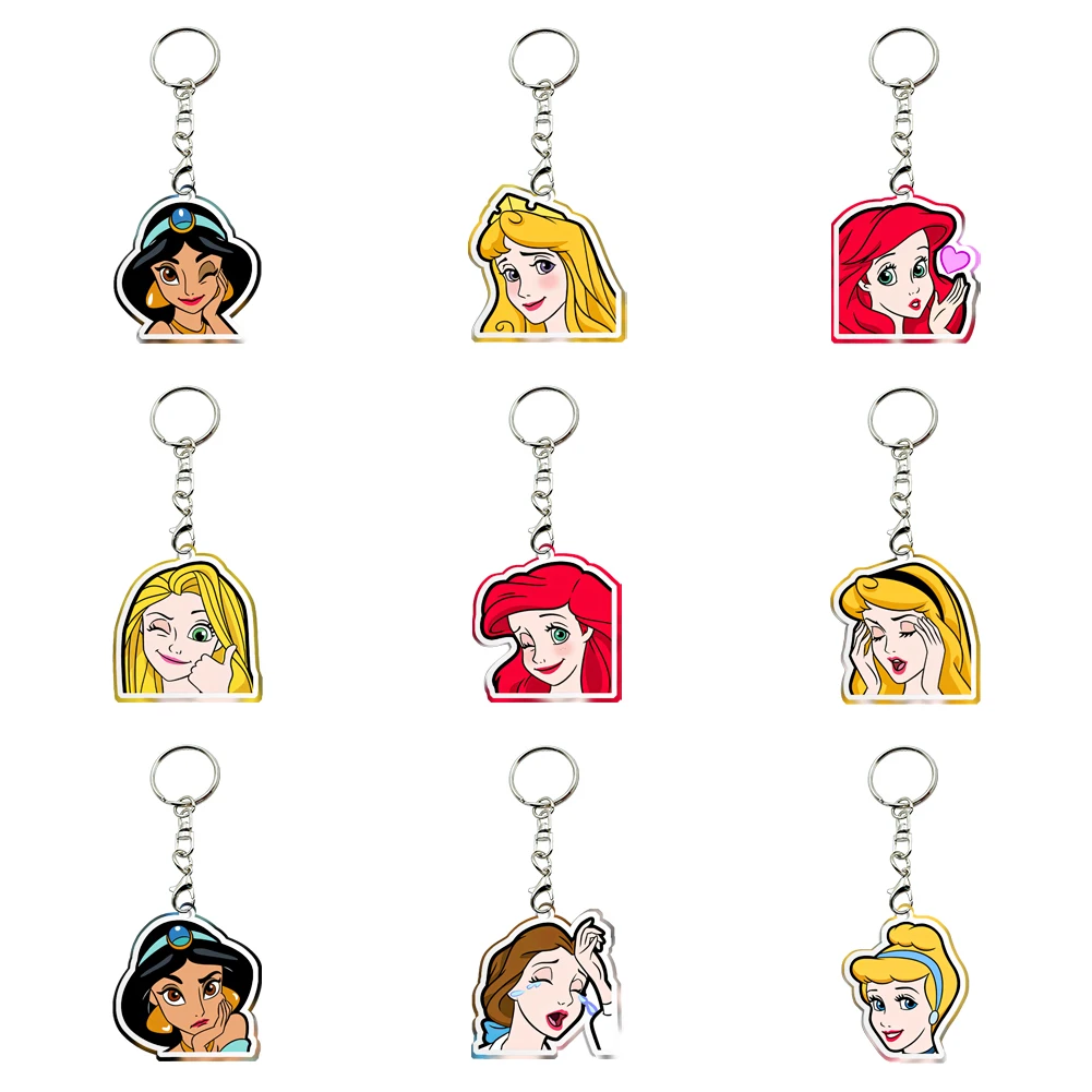 Disney-Princess-Cute-Design-Transparent-Acrylic-Keychains-Collection ...