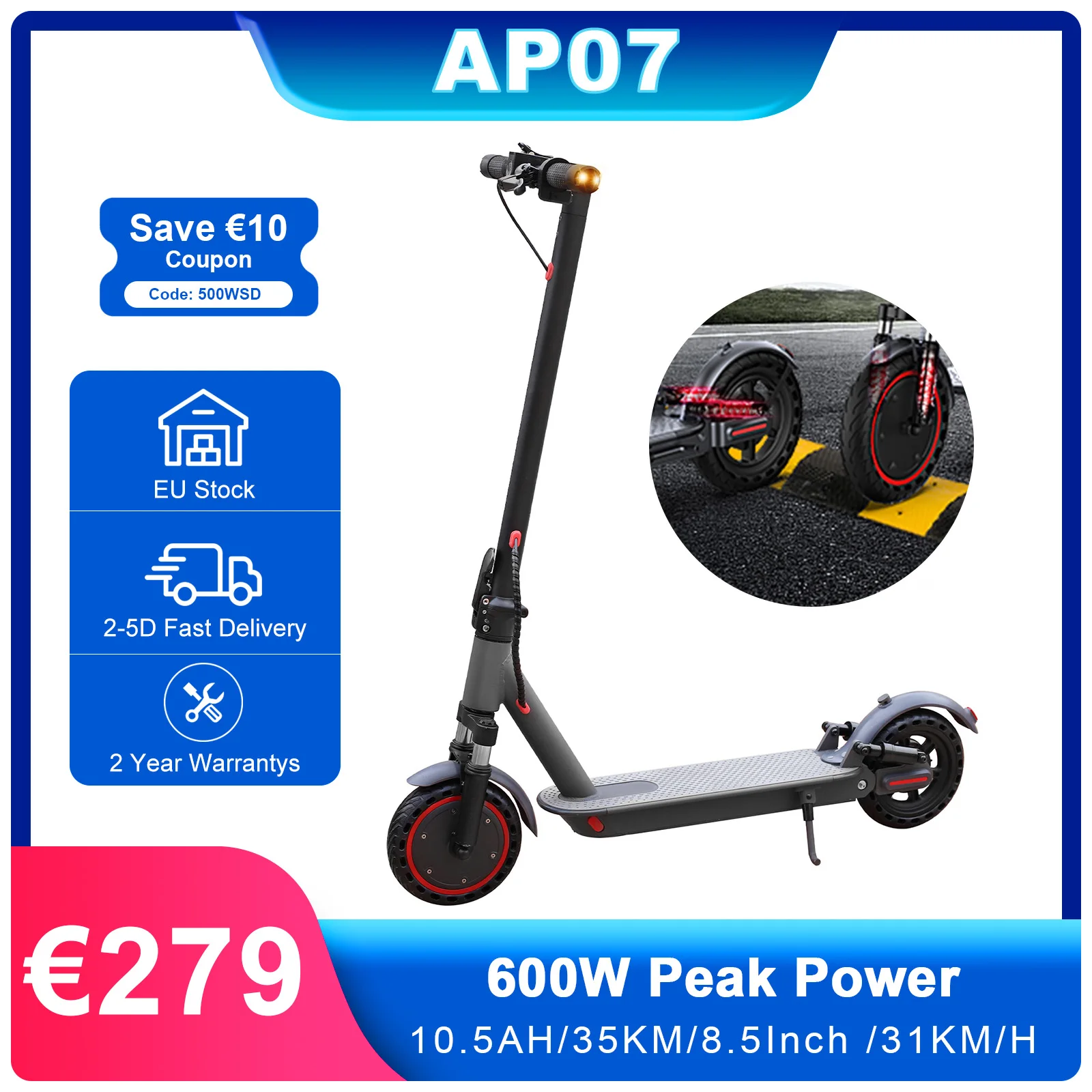 AOVOPRO-AP07-600W-Electric-Scooter-31KM-H-Turn-Signal-Dual-Shock ...
